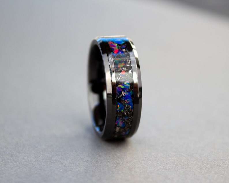 Meteorite Ring Meteorite Opal Ring Colorful Meteorite Ring - Etsy