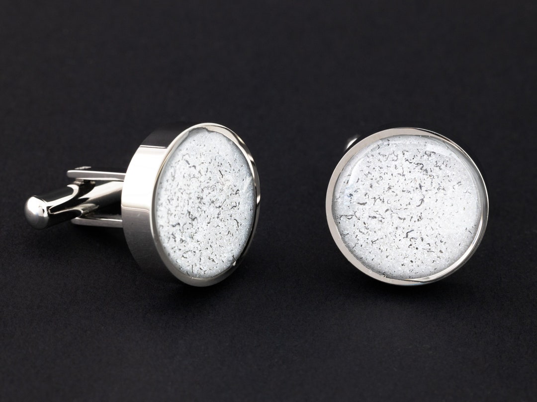 Meteorite Cufflinks White Titanium Cufflinks With Real Meteorite - Etsy