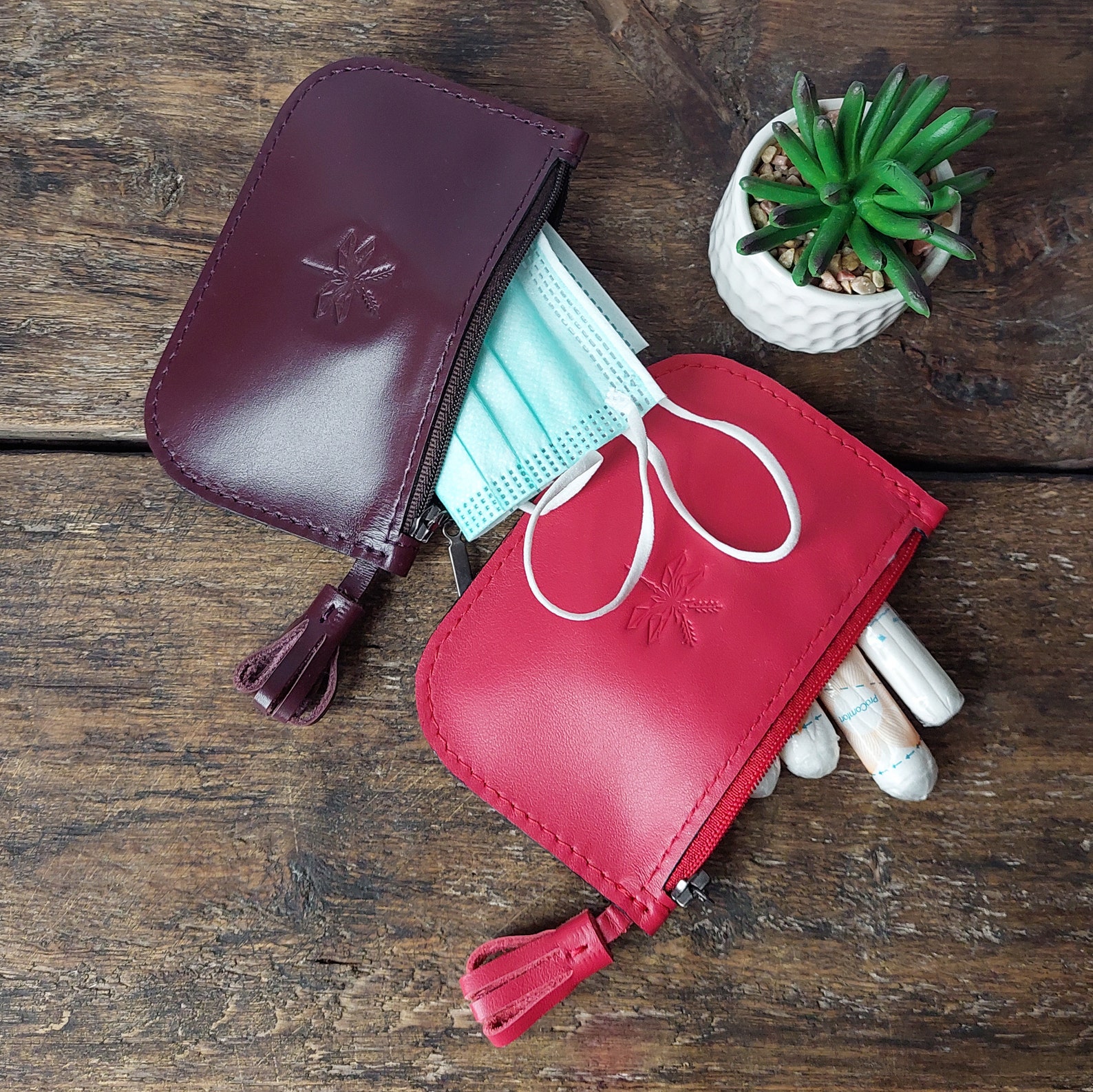 Small Leather Purse With Tassel, Zipper Coin Purse, Small Wallet, Face ...