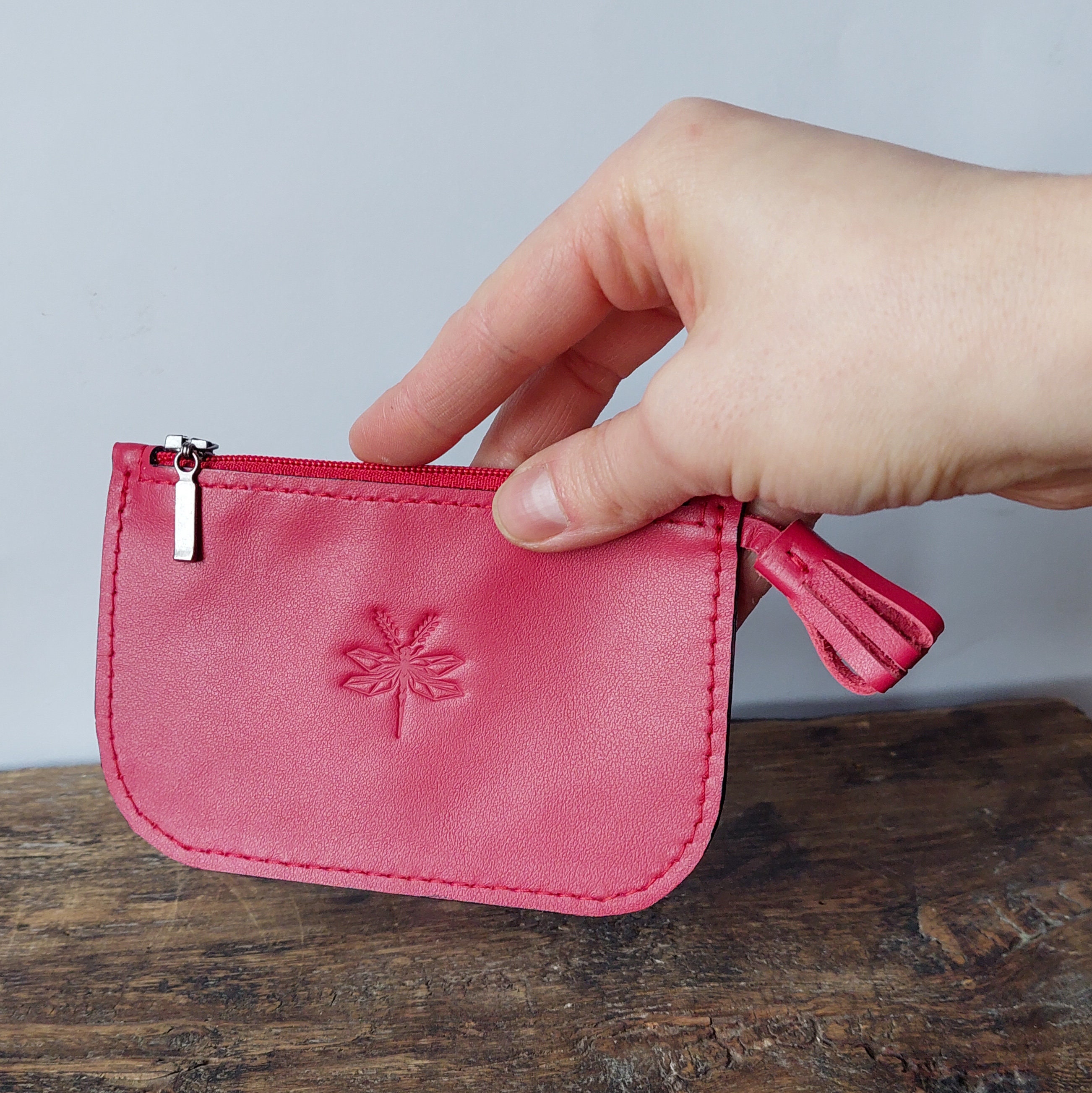 Small Leather Purse With Tassel, Zipper Coin Purse, Small Wallet, Face ...