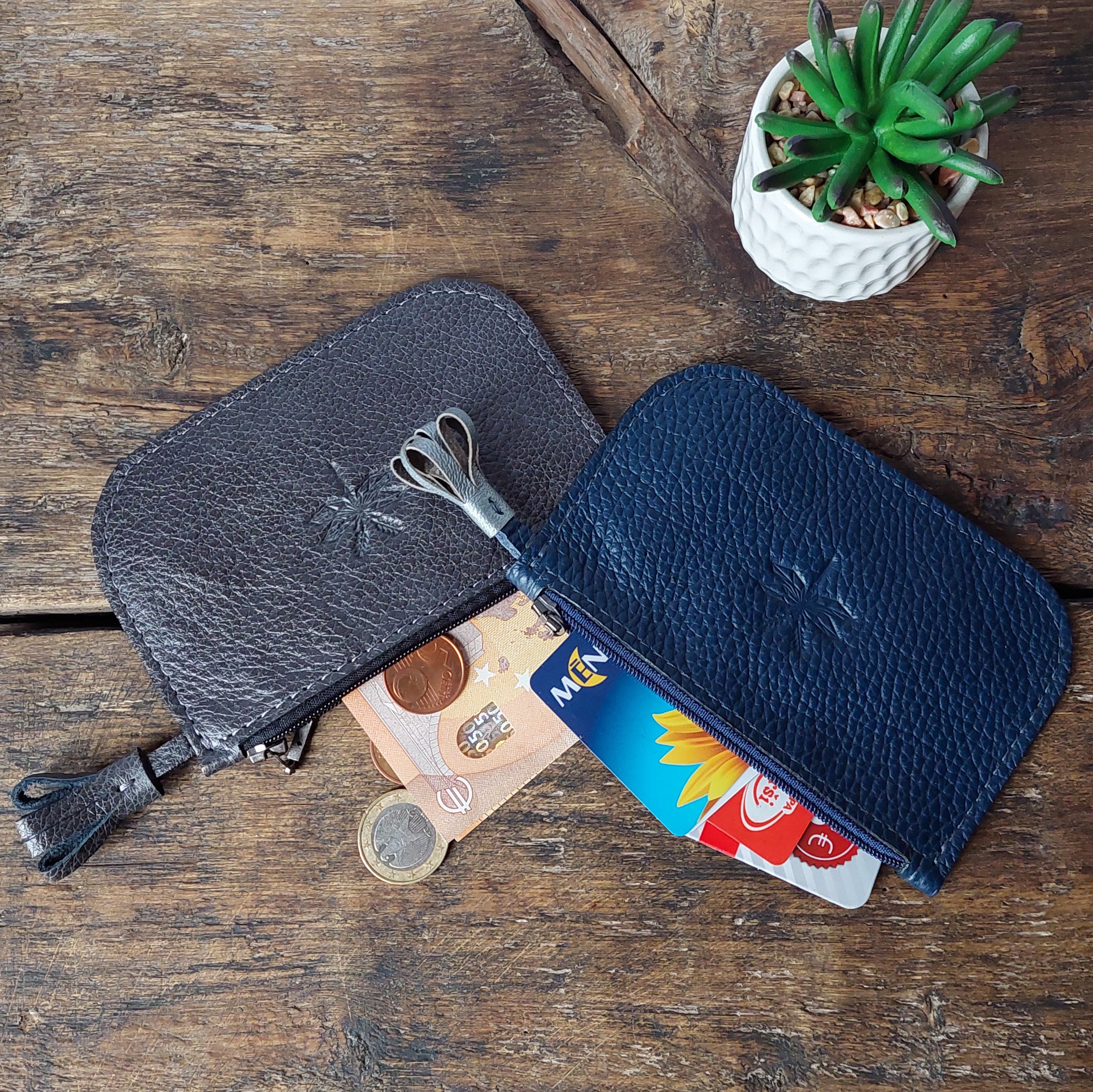 Small Leather Purse With Tassel, Zipper Coin Purse, Small Wallet, Face ...