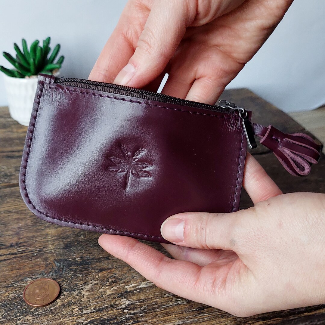 Small Leather Purse With Tassel, Zipper Coin Purse, Small Wallet, Face ...