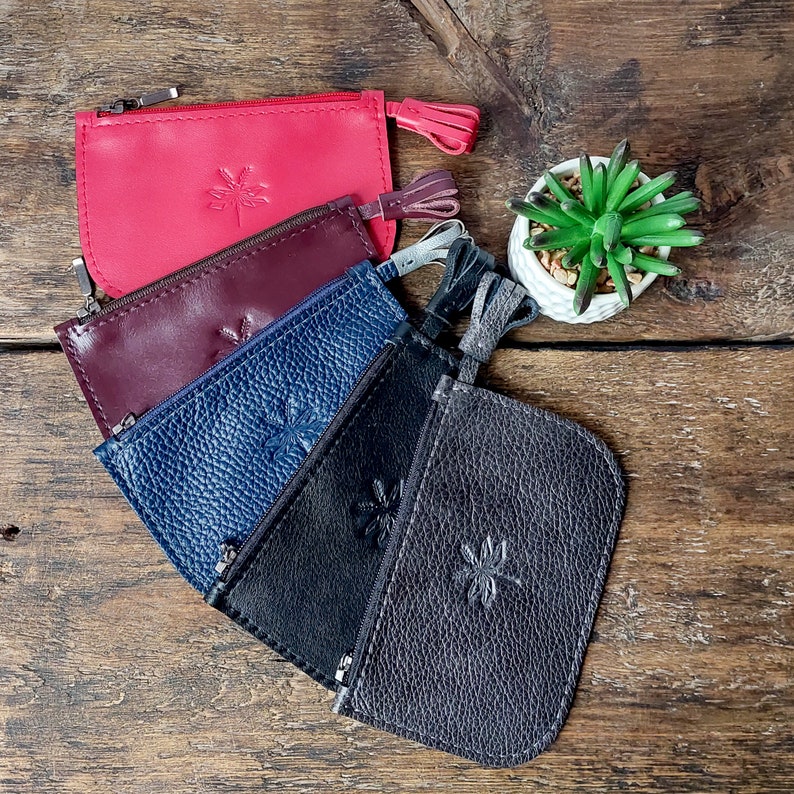 Small Leather Purse With Tassel, Zipper Coin Purse, Small Wallet, Face ...