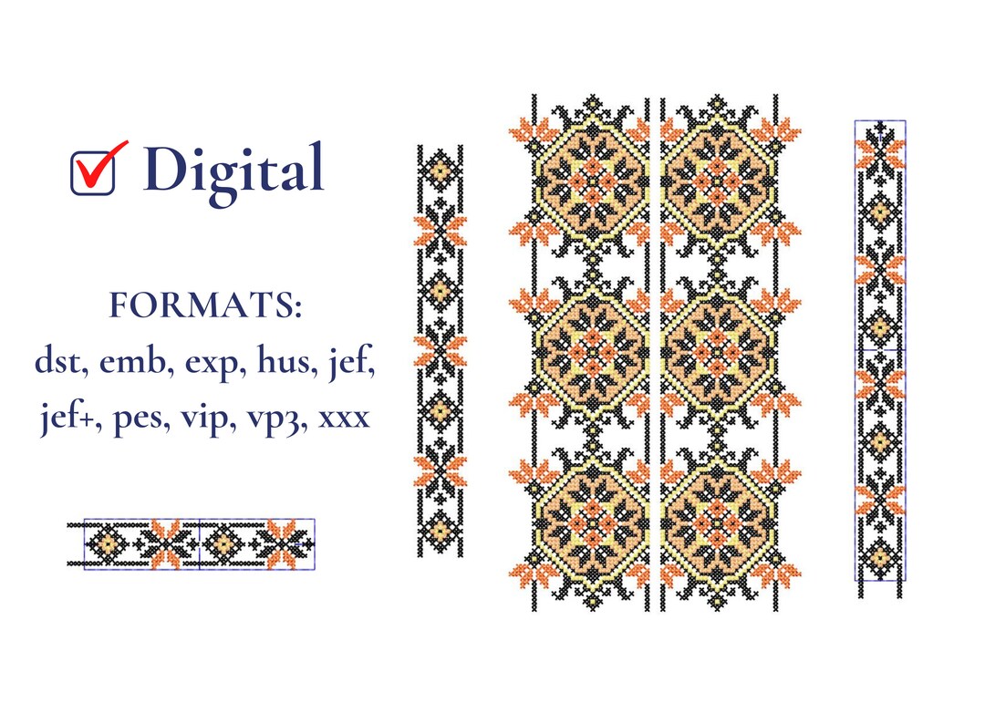 Set of Machine Embroidery Designs, Pattern Ukrainian Folk, Сross-stitch ...