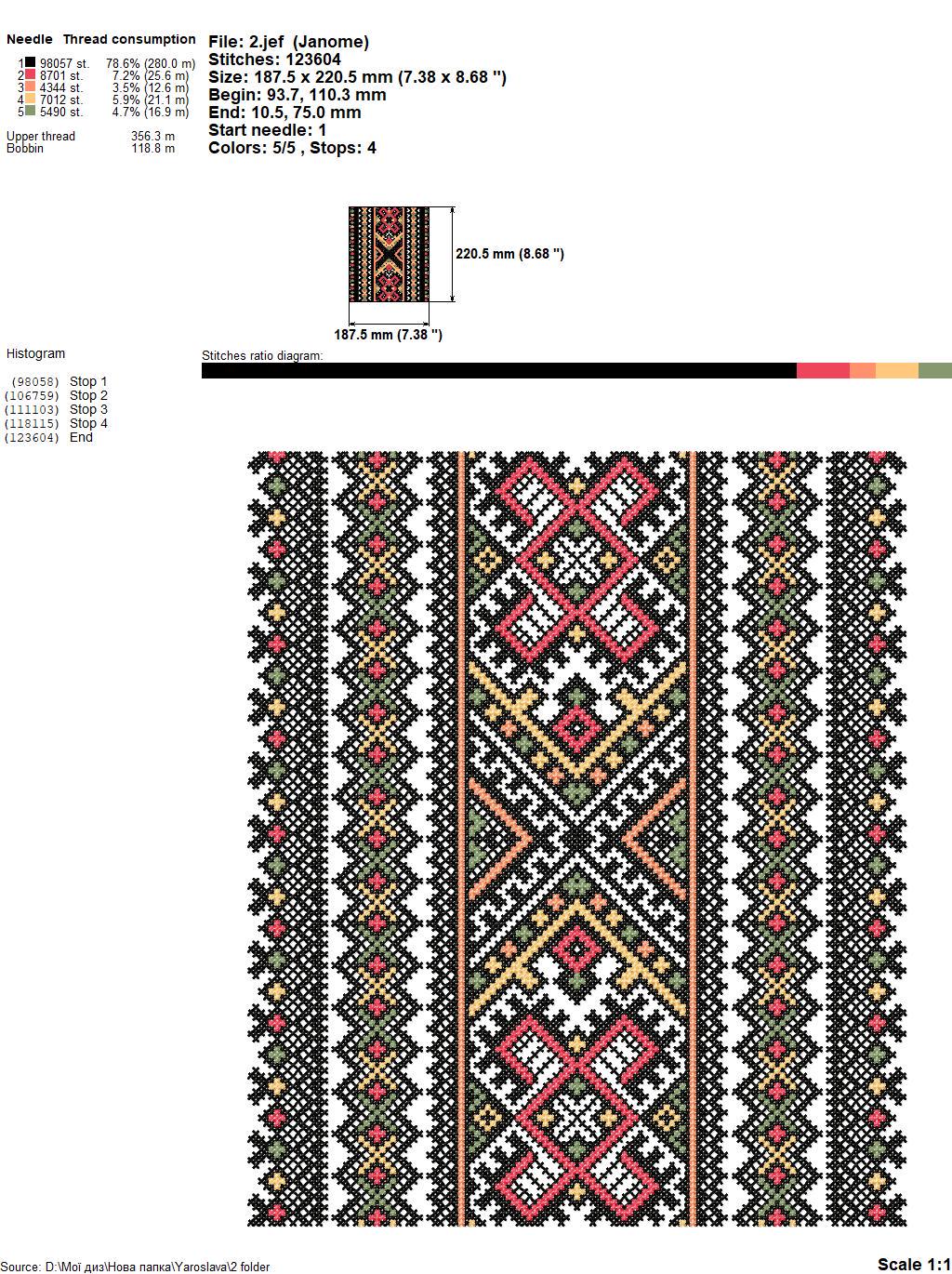 Ukrainian Vyshyvanka Cross-stitch Machine Embroidery Design (digital ...