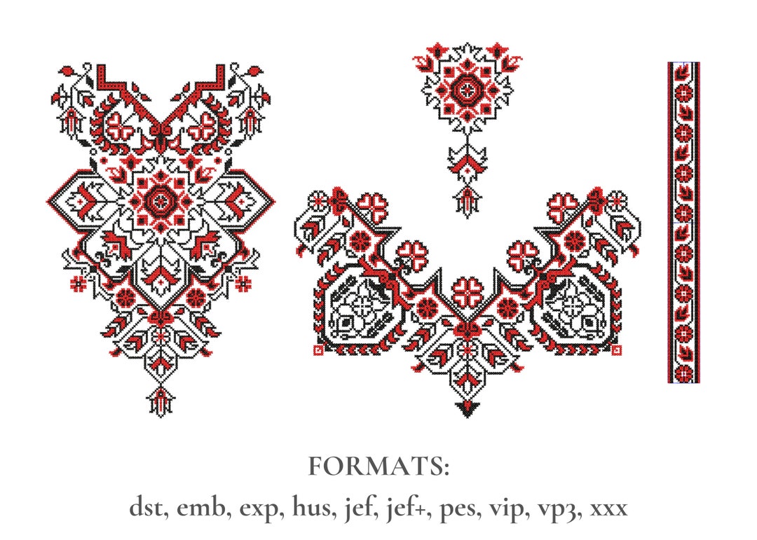 Set of Machine Embroidery Designs, Pattern Ukrainian Folk, Сross-stitch ...