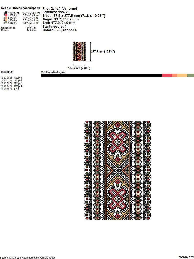 Ukrainian Vyshyvanka Cross-stitch Machine Embroidery Design (digital ...