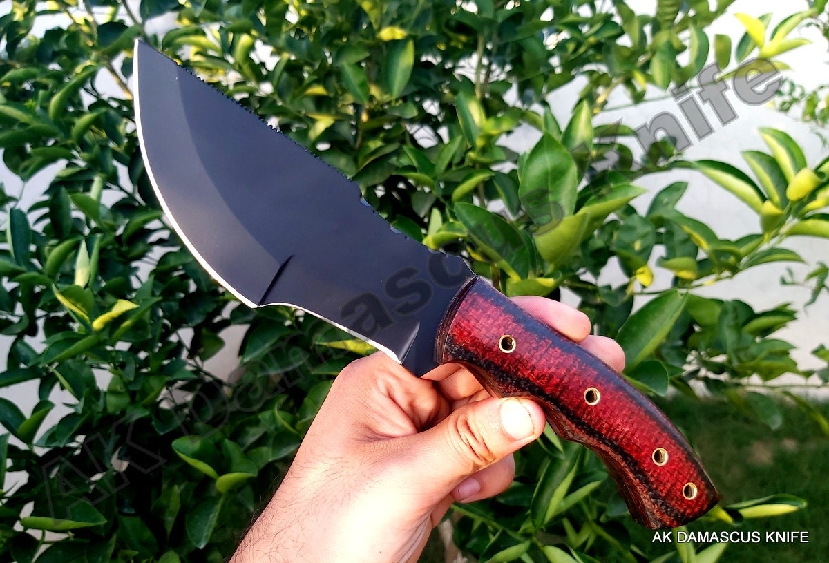 Handmade Carbon Steel Full Tang Tracker Knife Micarta Handle | Etsy