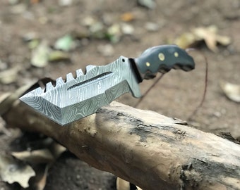 Handmade Carbon Steel Full Tang Tracker Knife Micarta Handle | Etsy