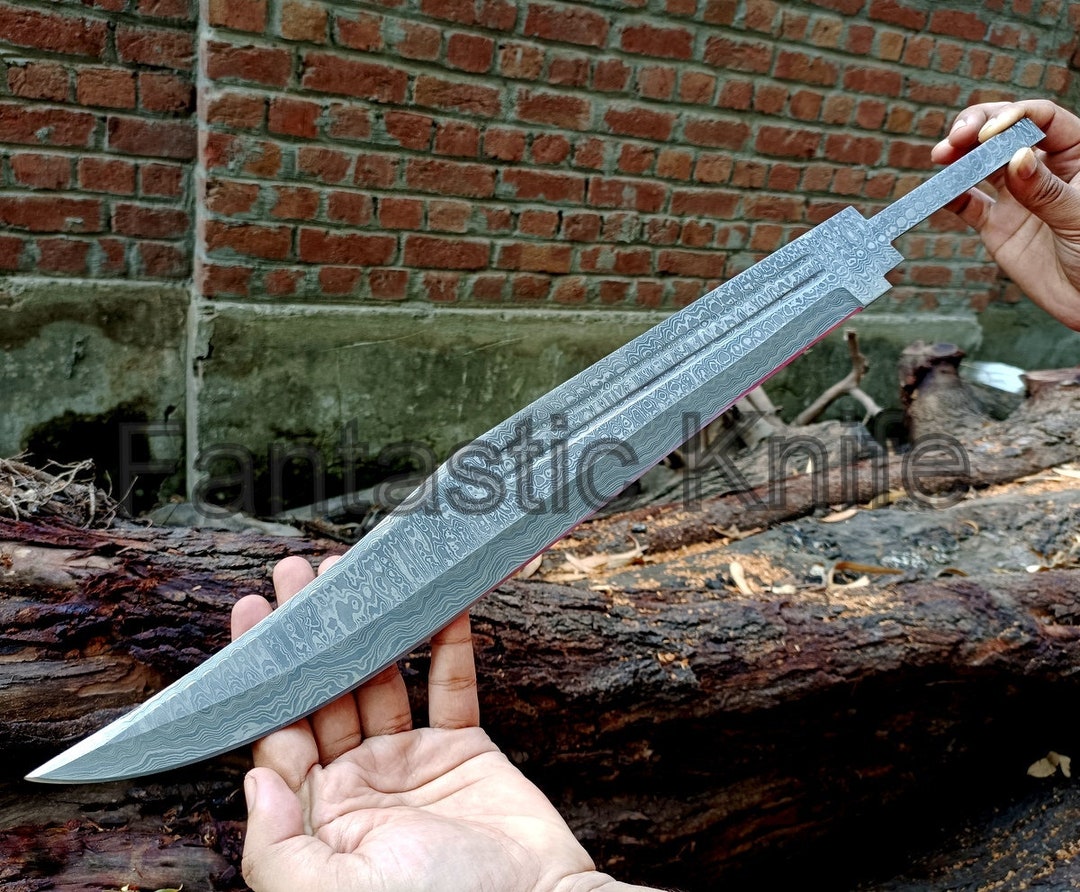Custom Handmade Damascus Steel 23.00 Inches Sword Blank Blade for Sword ...