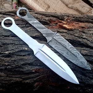 Custom Hand Forged Throwing Knife Full Tang Damascus Steel & Carbon ...
