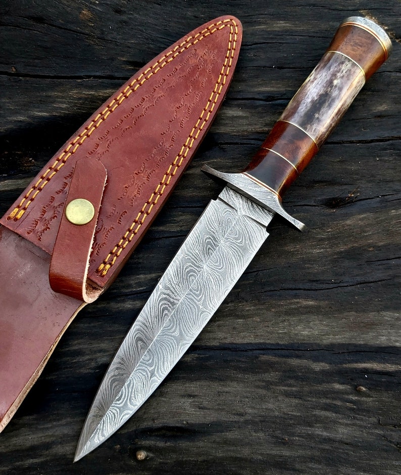 Handgemachte geschmiedete Damaskus Stahl Jagd Dolch Messer mit - Etsy.de