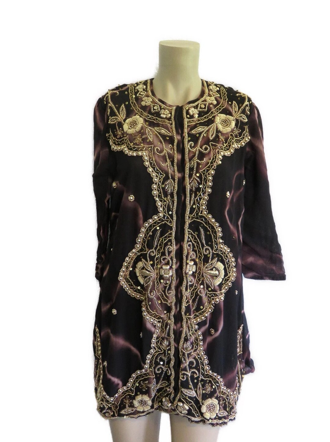 Vintage Saree Blouse/tunic/choli Hand Embroidered With Trimmings and ...