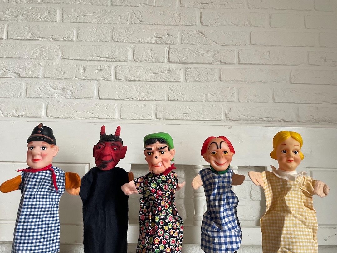 Set of 5 Vintage Hand Puppets - Etsy