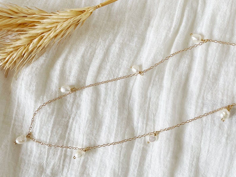 Pearl Dangle Choker Necklace Pearl Fringe Necklace Pearl - Etsy
