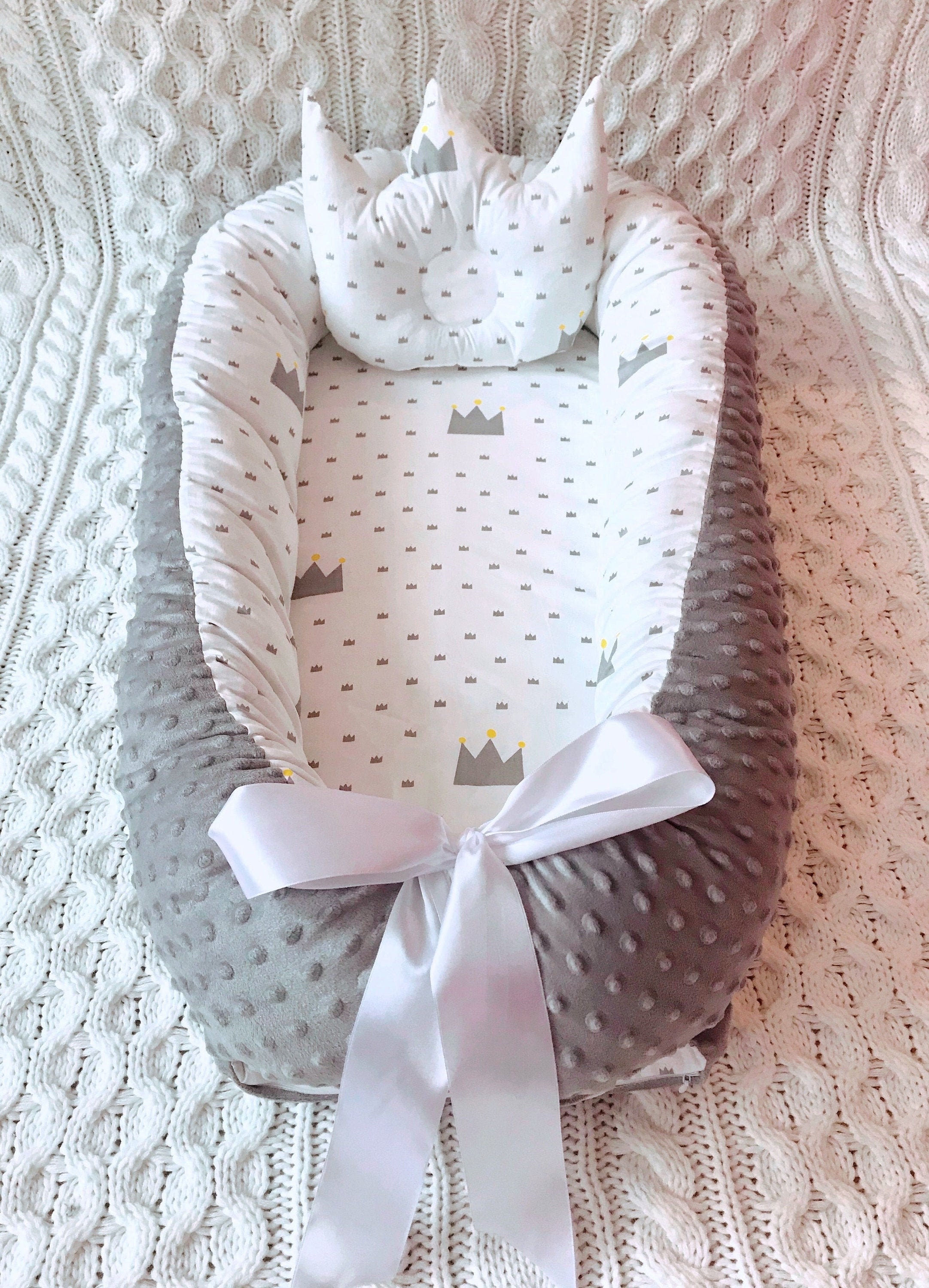 Nido de bebé de doble cara Minky para bebé recién nacido cama | Etsy