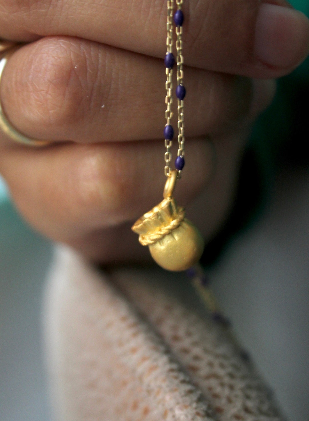 Handmade Money Bag Charm, Wealth Charm, Handmade Silver Money Bag ...