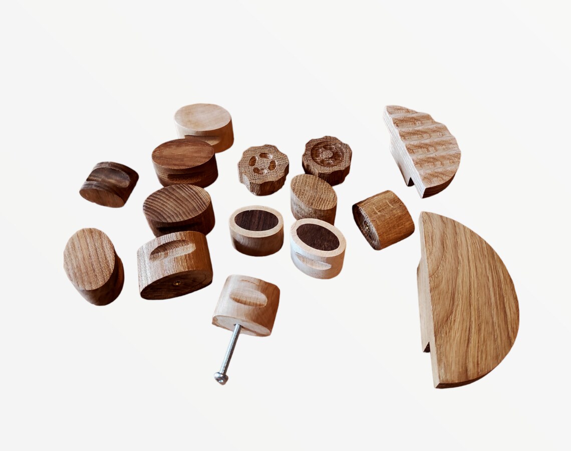 Knobs and Pulls for Cabinets , Drawers . Wooden Semicircular KN40 Solid ...