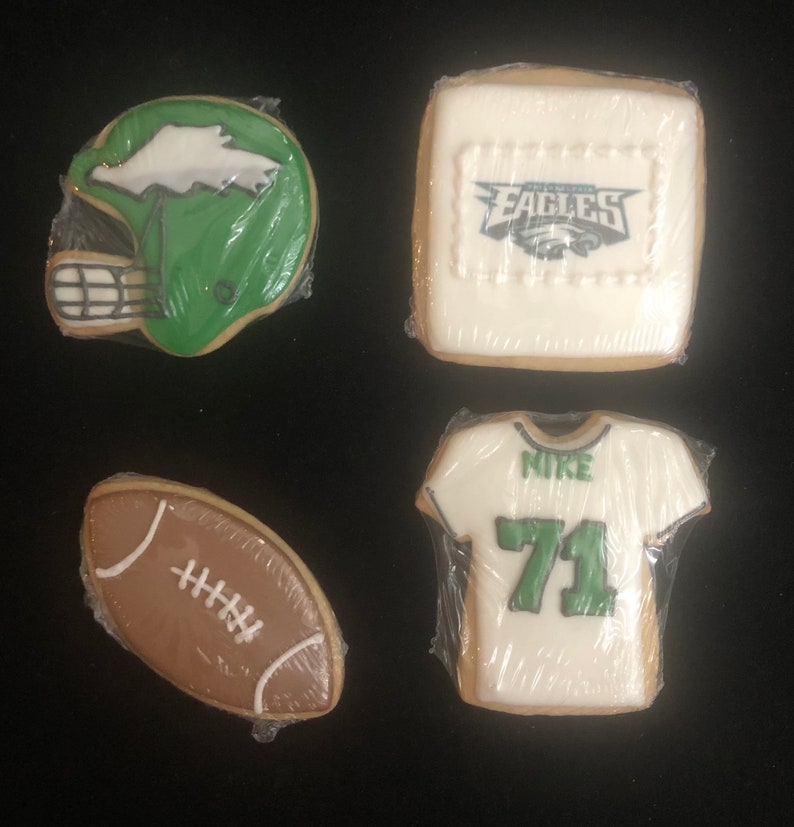 12 Philadelphia Eagles Football Sugar Cookies - Etsy