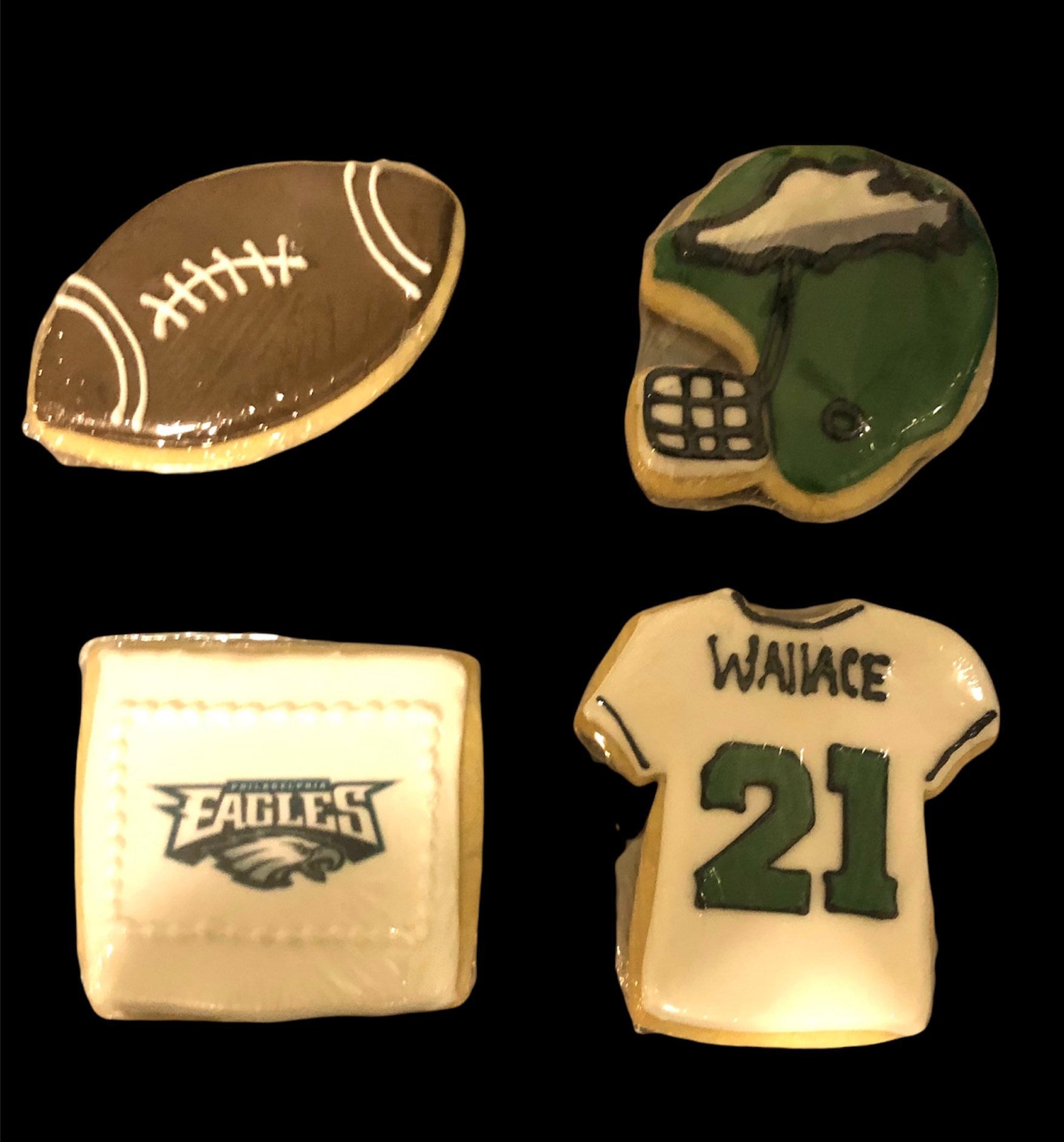 12 Philadelphia Eagles Football Sugar Cookies - Etsy