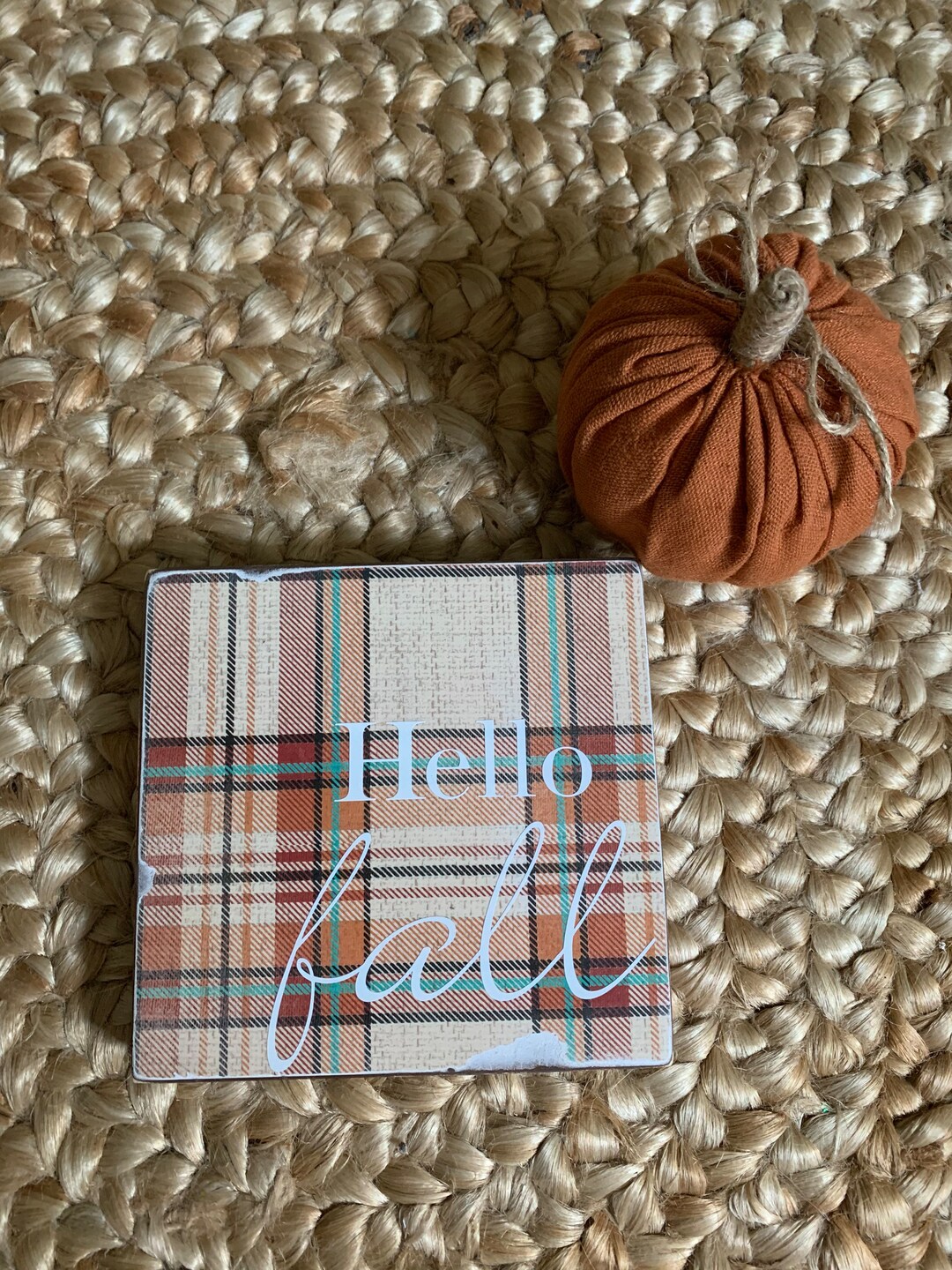 Hello Fall Sign, Plaid Fall Sign, Wood Sign, Decor for Fall, Fall ...