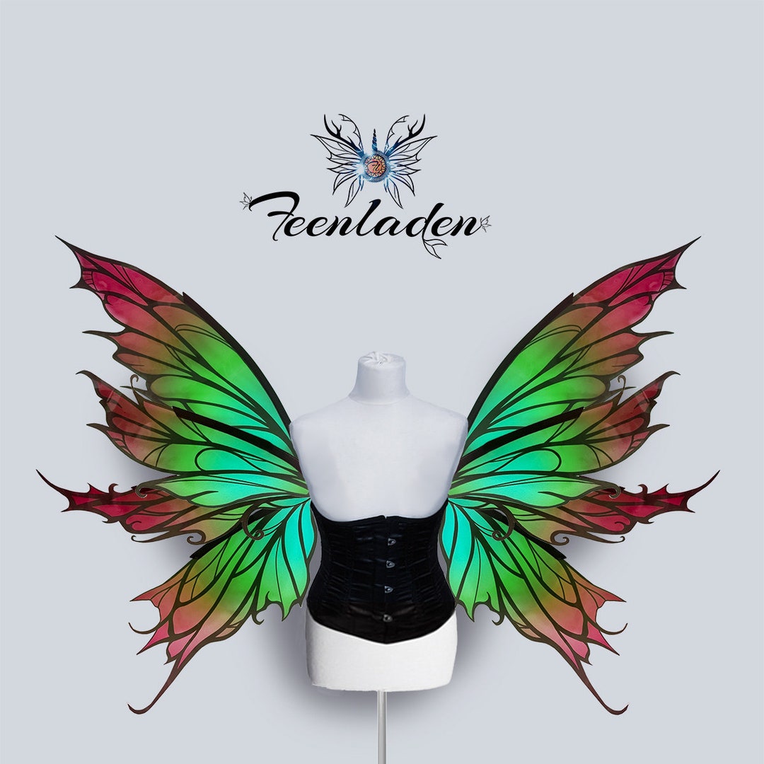Fairy Wings Whimsy Fairy Wings Turquoise Green Red - Etsy