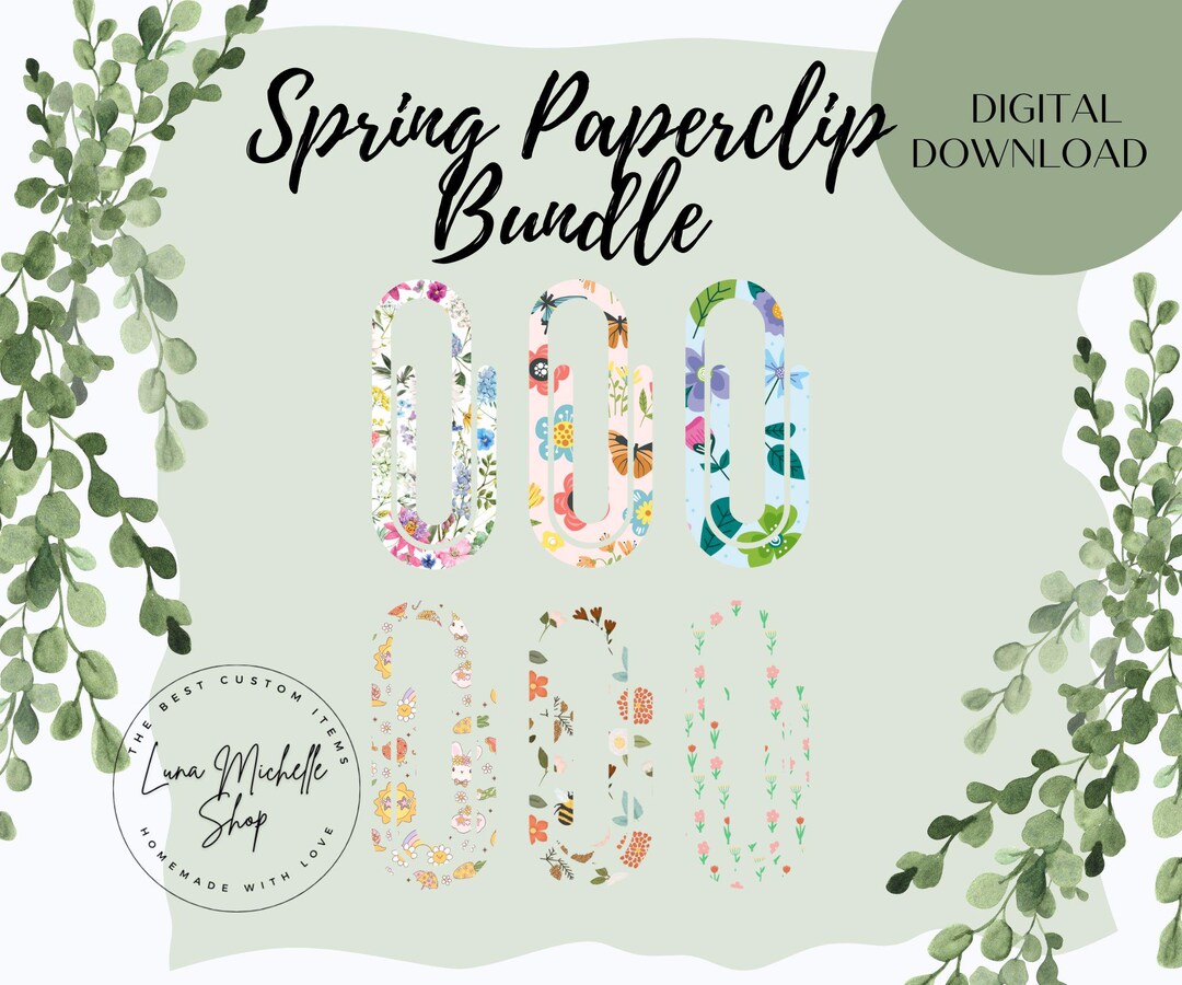 Paperclip Bookmarks| Spring Patterns |spring Digital Images|digital ...
