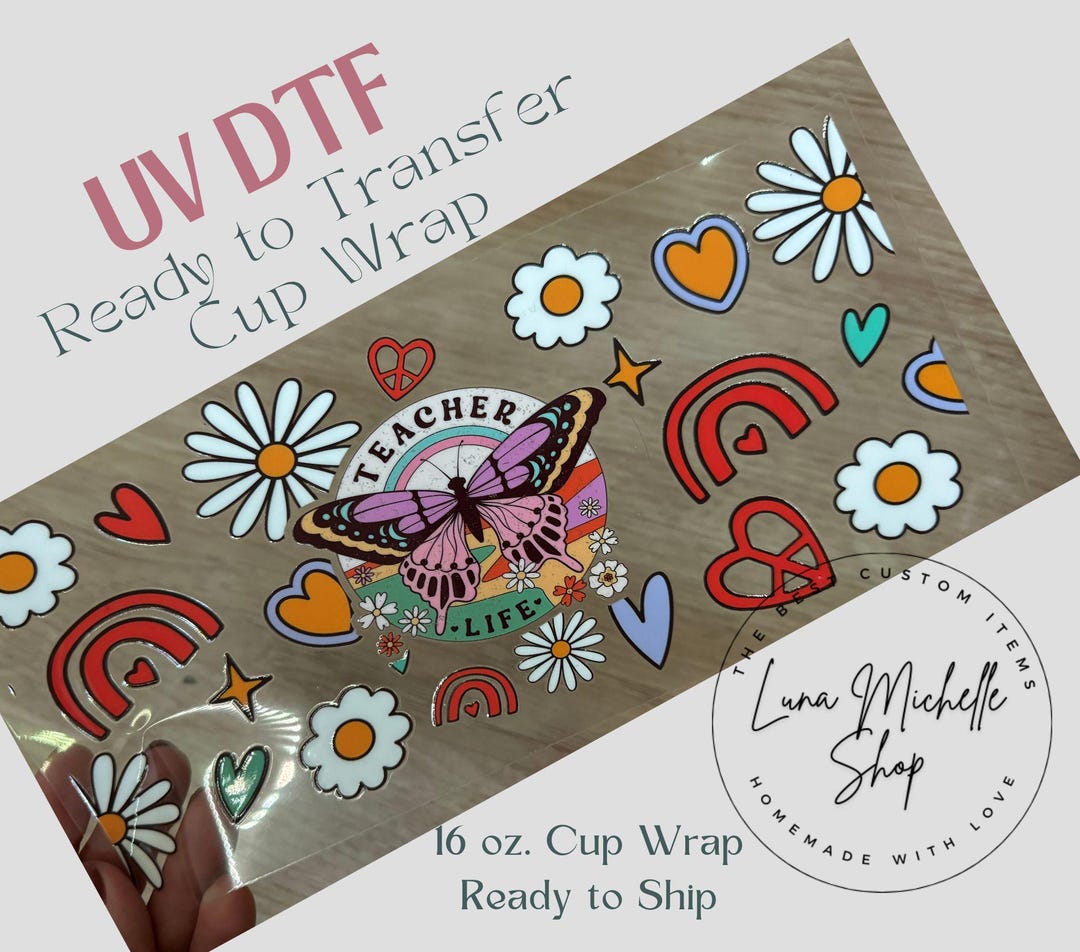 UV DTF |UV Transfers|uv Wraps|permanent Decals |teacher Decals| Ready to Ship|girly Decals|ready ...