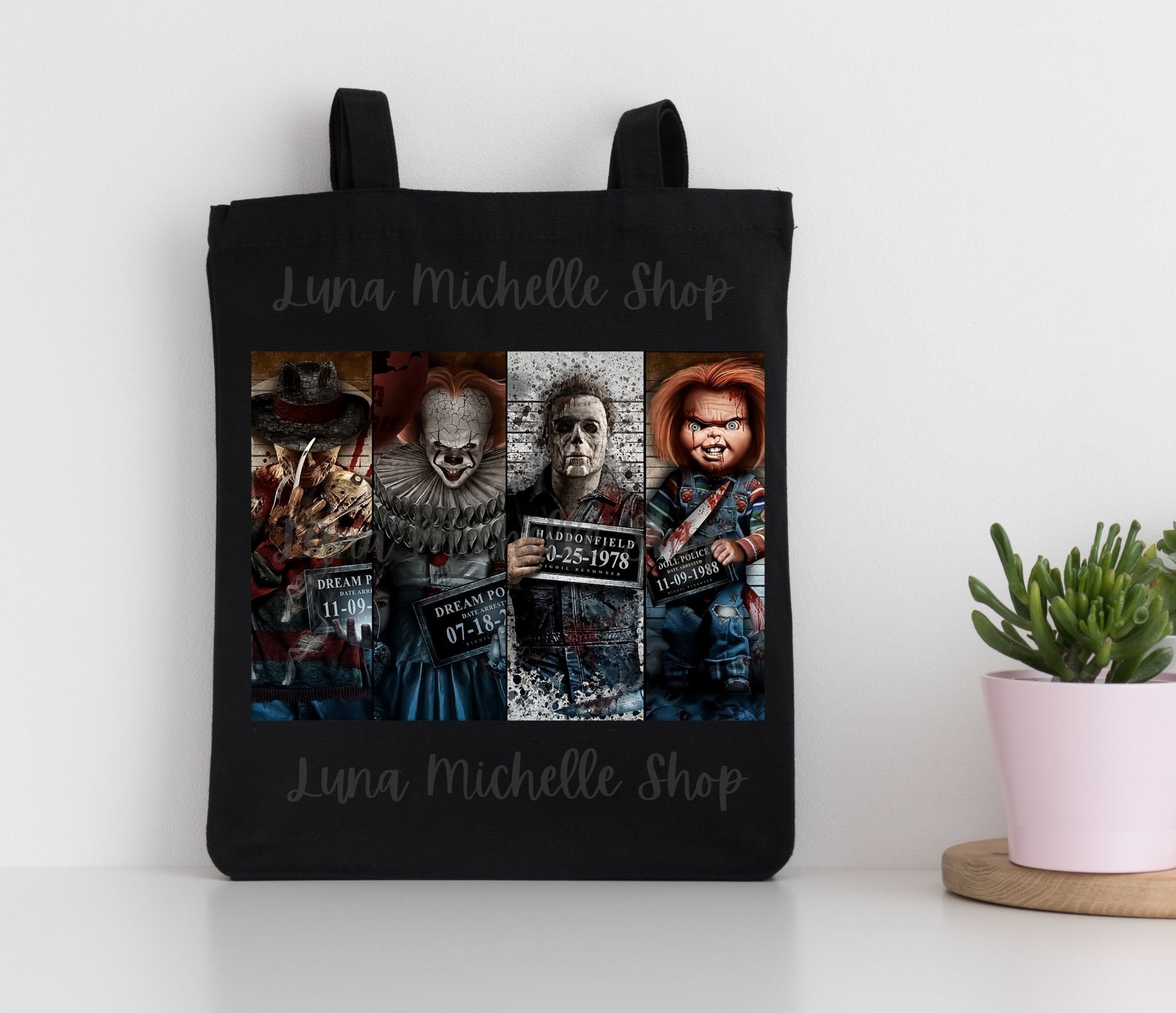Horror Movie Tote Bag Reusable Tote Bag Book Bag Scary - Etsy