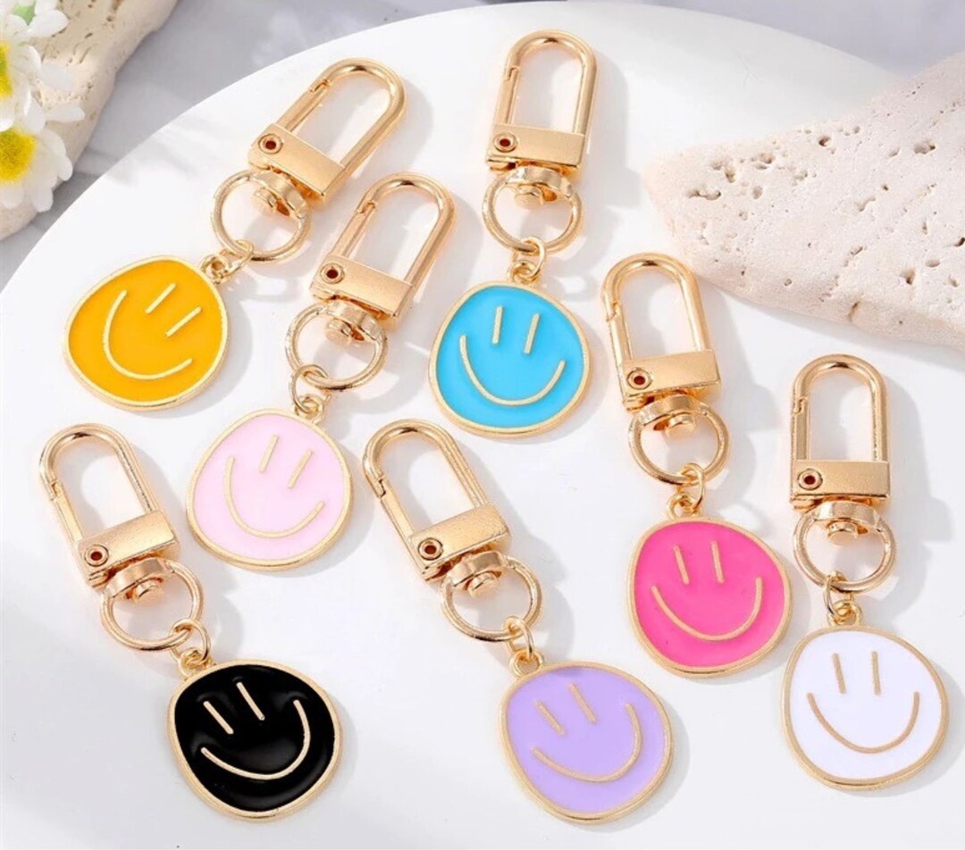 Smiley Face Keychain, Happy Face Keychain, Christmas Gift, Stocking ...