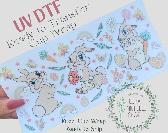 UV DTF Cup Wrap | UV Dtf Transfer | Cup Wraps |bunny Wrap | Spring Cup ...