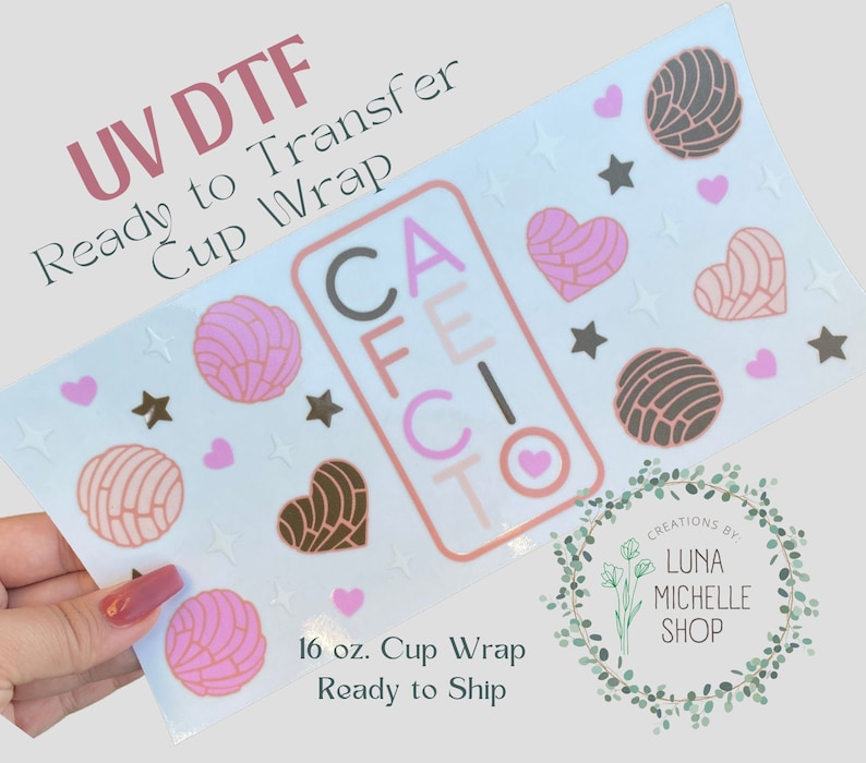 Buy UV DTF Cup Wrap UV Dtf Transfer Cup Wraps Cafecito Cup Online in ...