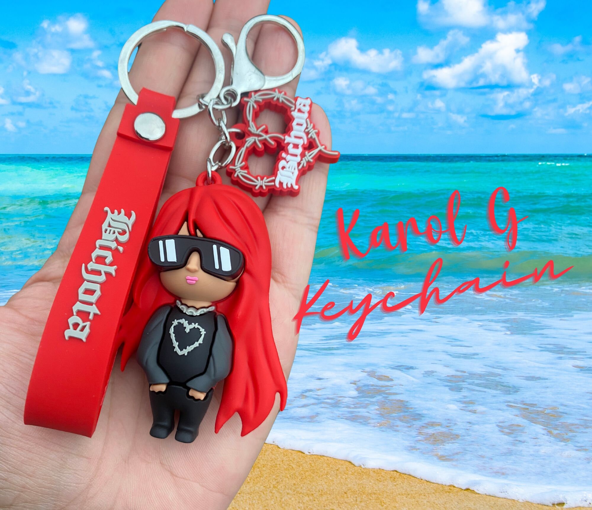 Karol G, Karol G Keychain, Karol G Red Hair, Bichota, Bichota Keychain ...