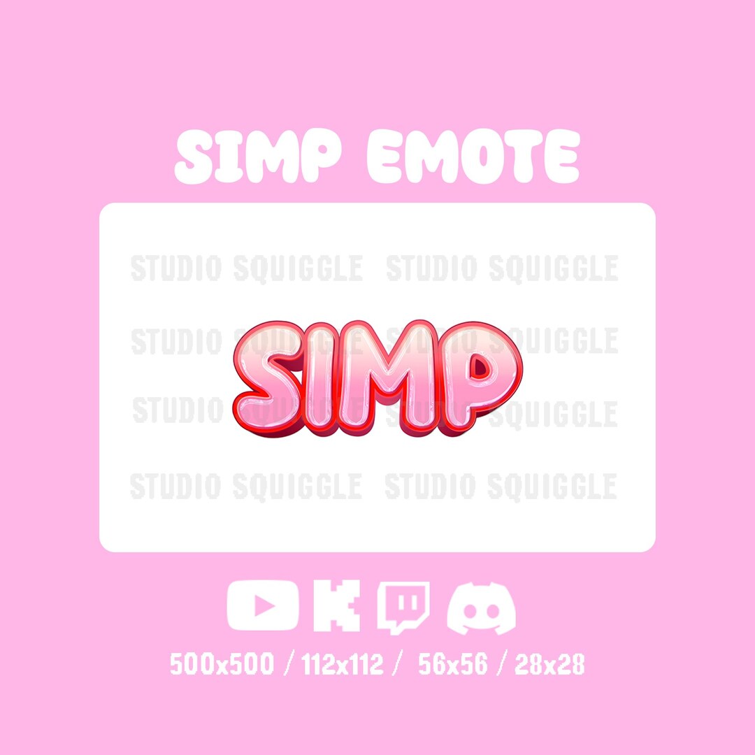Cute Pink Simp Emote, Animated Emotes Twitch Kick Discord Youtube Pink ...