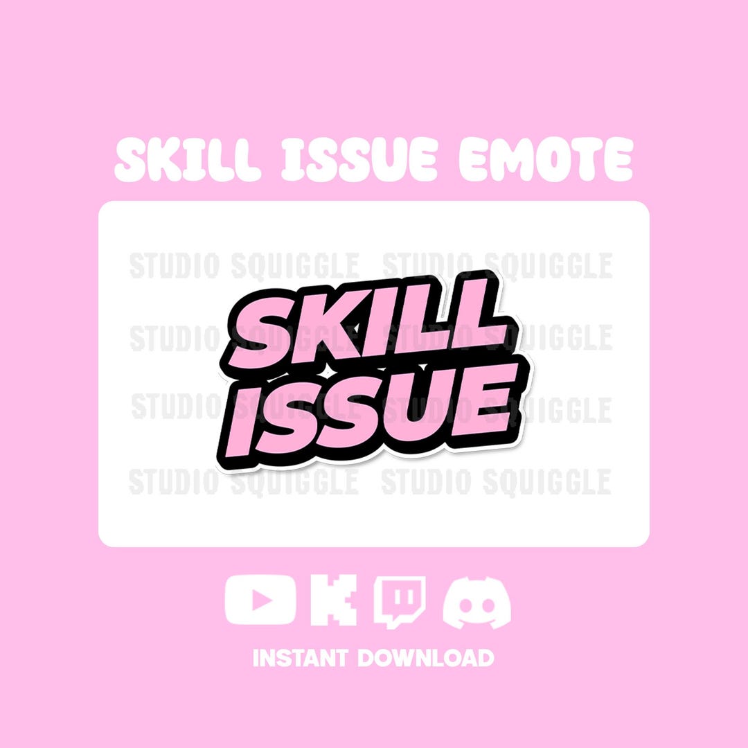 Cute Pink Skill Issue Emote, Animated Emotes Twitch Kick Discord ...