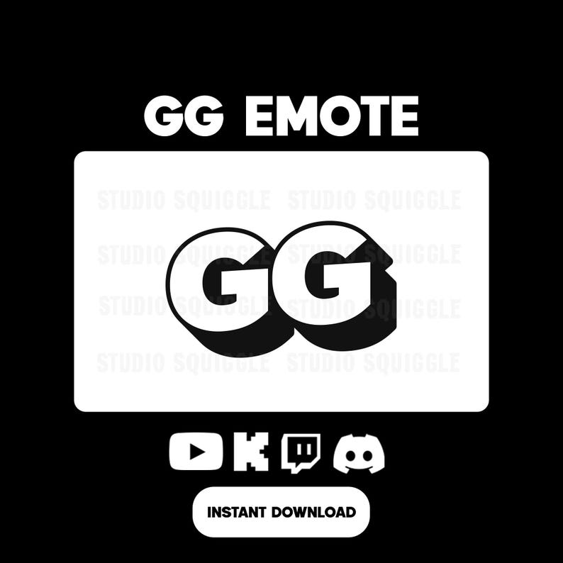 GG Emote Twitch Emote, Youtube Emote, Kick Emote, Discord Emote, 3D GG ...