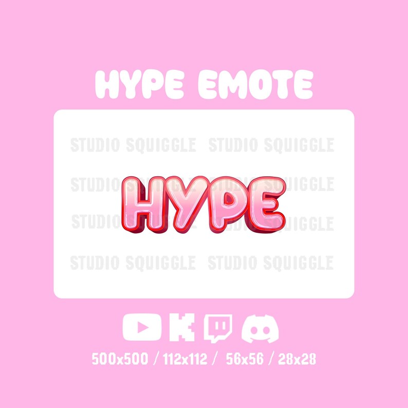 Cute Pink Hype Emote, Animated Emotes Twitch Kick Discord Youtube Pink ...