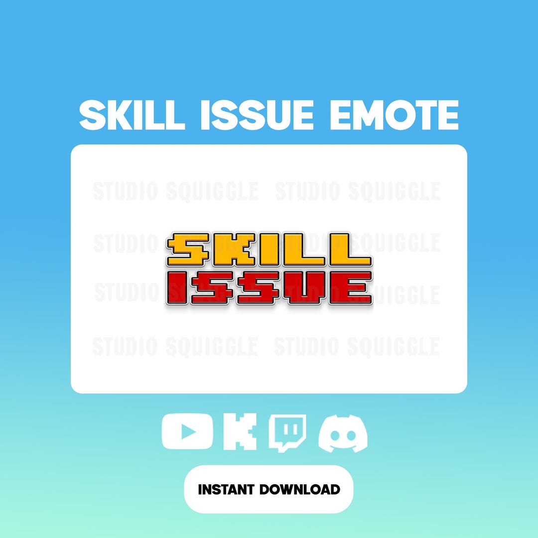 Skill Issue Emote Animated Emotes, Twitch, Kick, Discord, Youtube ...