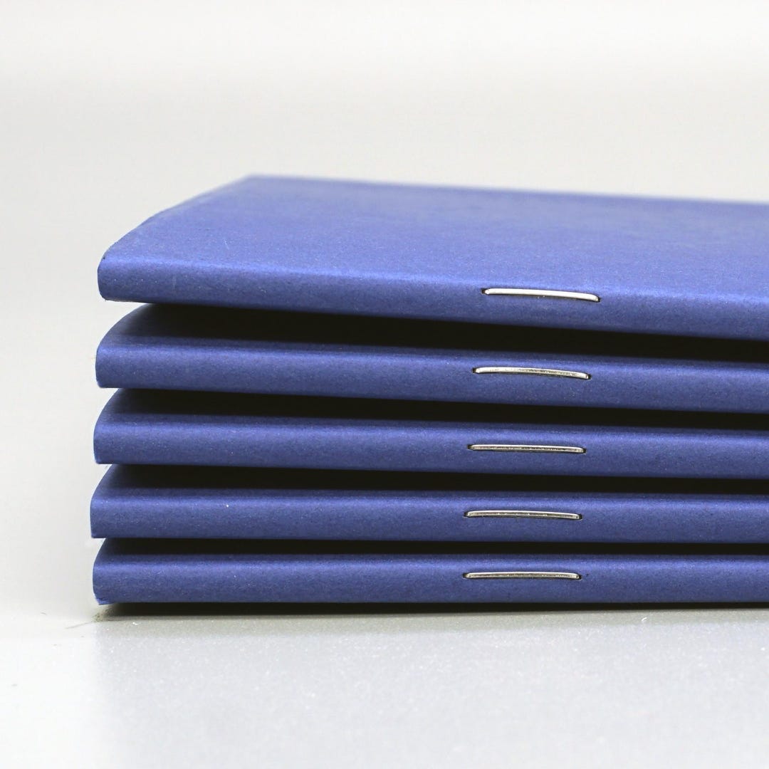 Navy Blue Notebooks, Squared-stapled Spine, 60 Pages, Choose From Lined ...