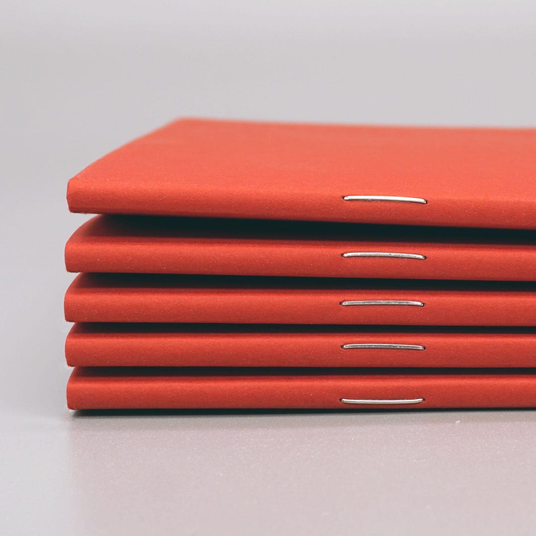 Red Notebooks, Squared-stapled Spine, 60 Pages, Choose From Lined, Dot ...