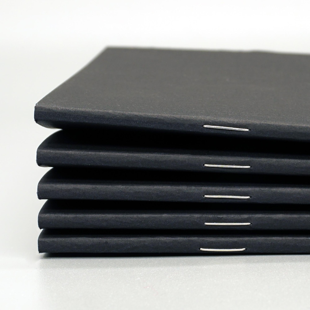 Black Notebooks, Squared-stapled Spine, 60 Pages, Choose From Lined ...