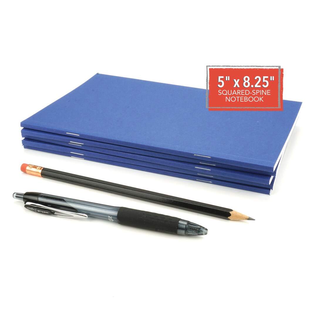 Navy Blue Notebook, 5 X 8.25, 60 Pages, Squared-stapled Spine, Lined ...