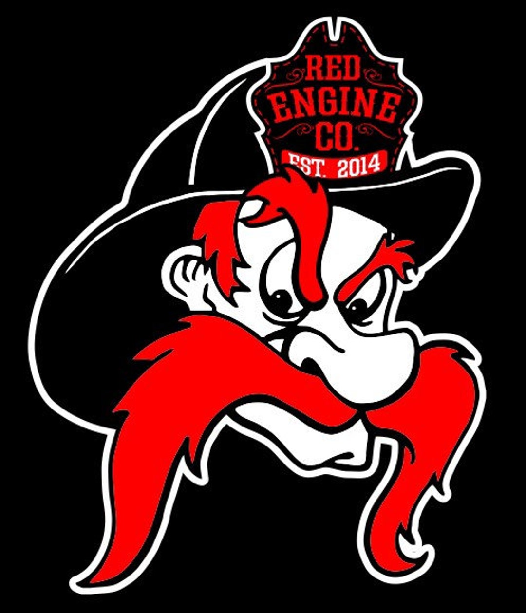 Red Engine Co. Firefighter Moustache Sticker - Etsy