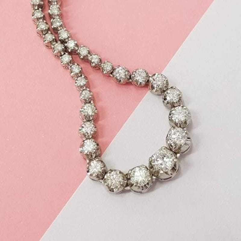 Graduated Diamond Necklace - Etsy