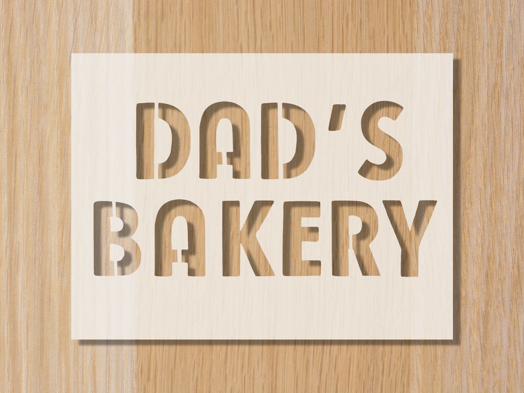 Dad's Bakery Stencil: Reusable Baking Decoration (12cm X 19cm) - Etsy