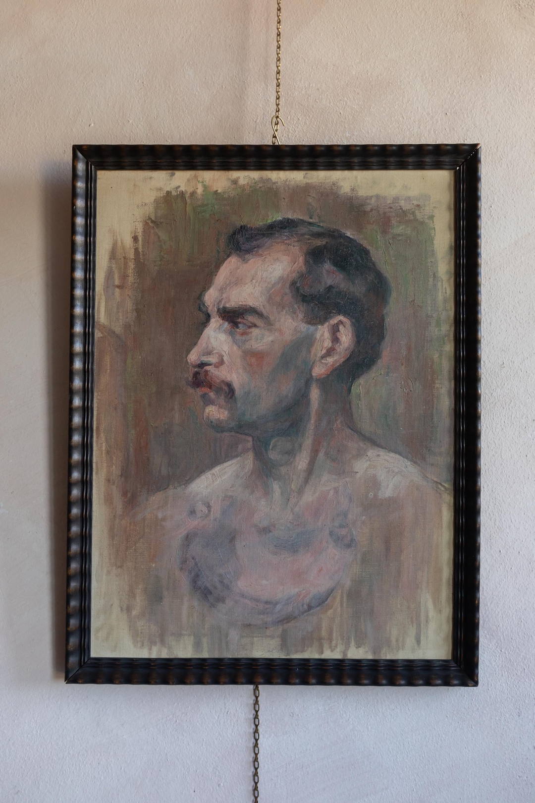 Antique Male Study Oil Painting, Man Portrait, French Male Portrait ...