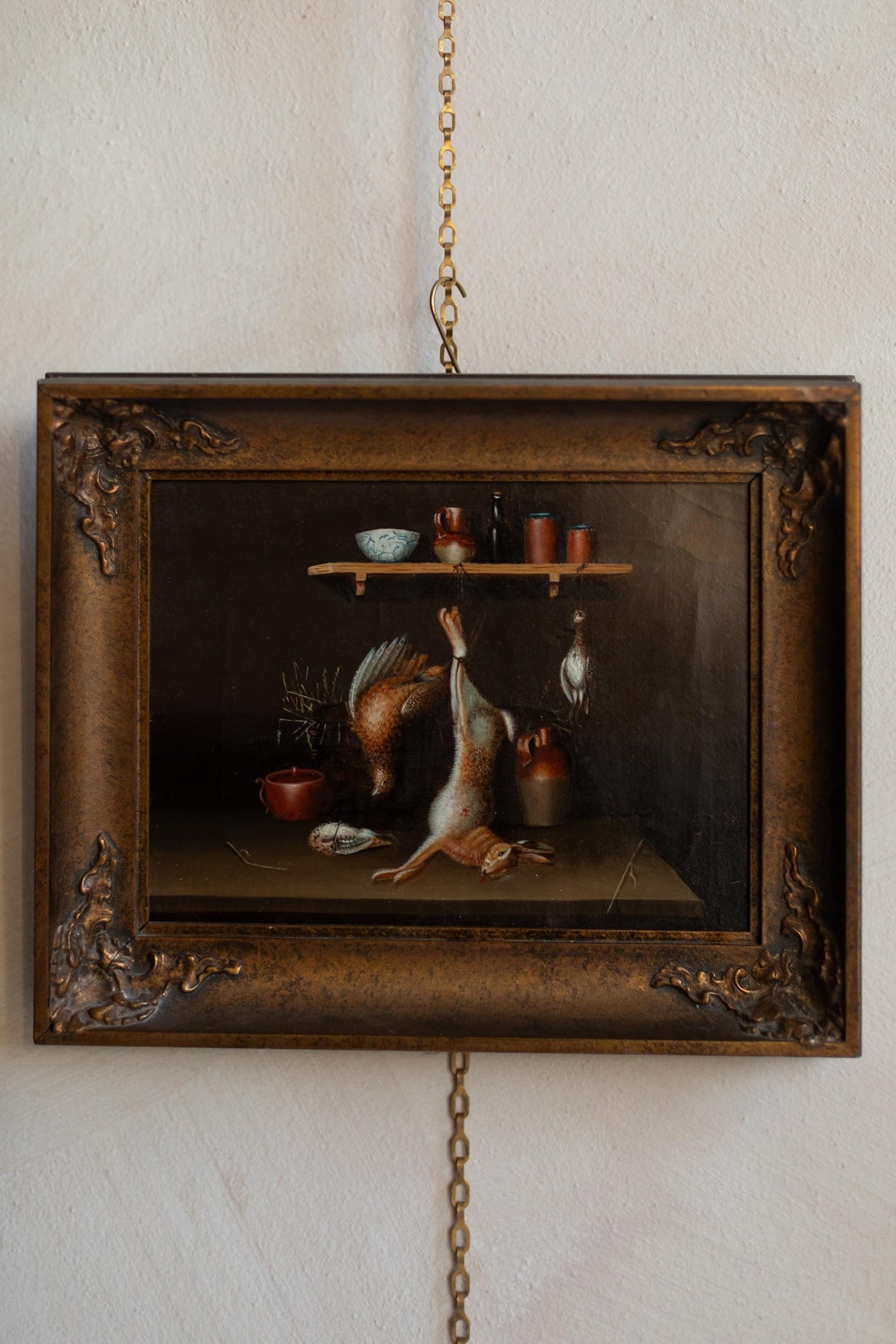 Vintage Still Life Oil Painting, Antique Kitchen Oil Painting Original Antique Oil Painting ...