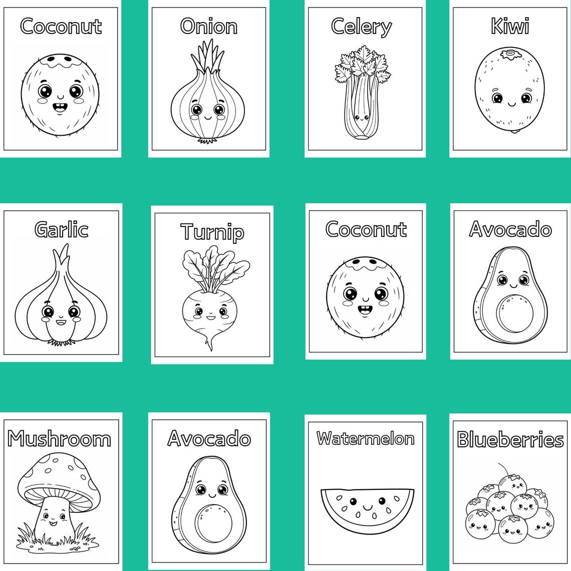 20 Printable Fruit and Vegetable Coloring Pages | Kids Coloring Pages ...
