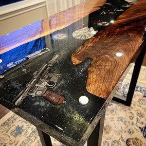 Hand-painted Star Wars Epoxy River Table: Live Edge Walnut Console. - Etsy