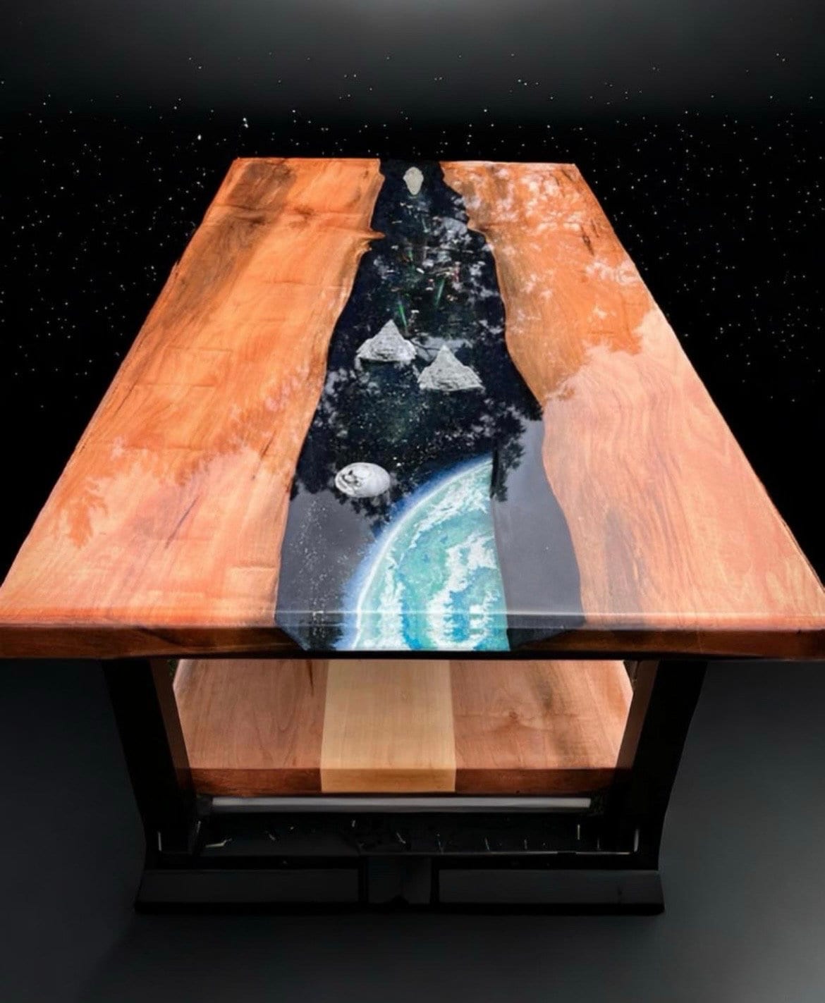 Hand-painted Star Wars Epoxy River Coffee Table: Live Edge Movie ...